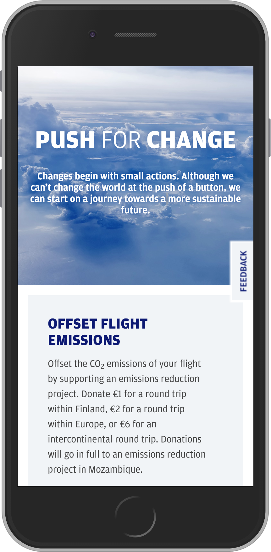 新聞稿: 芬蘭航空向旅客推出「Push for Change」服務合力減碳 - LianaPress